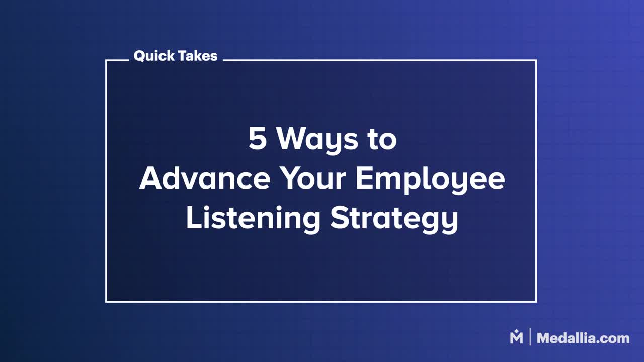 Watch "5 Ways to Advance Your Employee Listening Strategy" on ...